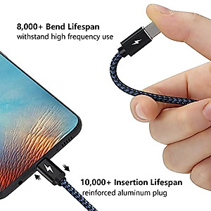 USB C Cable, (3Pack 3+3+6.6ft) Type C Cable Fast Charger Leads USB-C Charging Cable Compatible with Samsung Galaxy S10 /S9+ /S9 /S8 /S8+,Note 9/8,Huawei P30 /P20 /Mate20 /P10,OnePlus