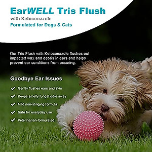 VetWELL Dog Ear Cleaner Solution & Infection Treatment for Dogs & Cats, Tris Otic Cleanser Drops Helps Eliminate Odor and Relieve Infections - 12oz