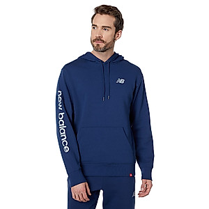 New Balance Men's NB Essentials Metallic Hoodie, Black , Large