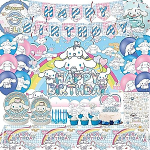 Kawaii Birthday Party Decorations Include Banner, Balloon, Tablecloth, Plates, Tattoo Sticker, Backdrop for Kawaii Birthday Party Supplies