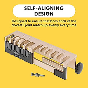 General Tools Woodworking Dovetail Jig - 12" Template Kit for Furniture & Wood Cabinet Making,Gold