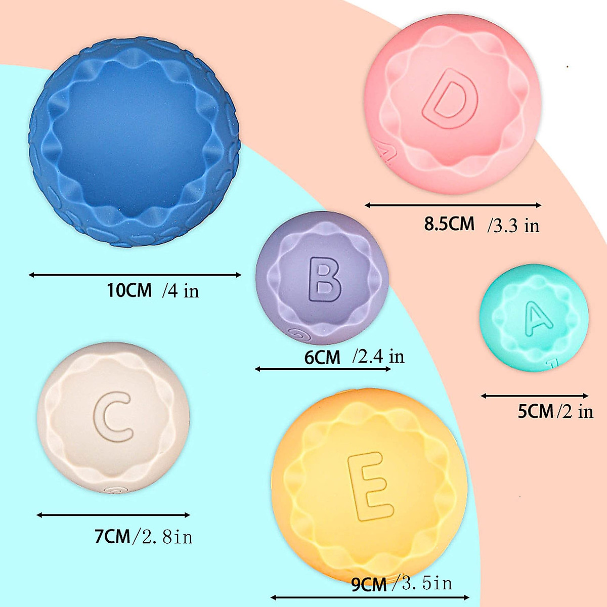 Miawow Stacking Balls Soft Toys for Babies 6 12 18 Months 1 Year Old Girls Boys - Toddlers Sensory Educational Montessori Baby Blocks - Infant Newborn Developmental Teething Learning Stacker Cups