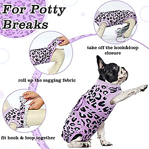 FUAMEY Dog Recovery Suit,Pet Body Suits After Surgery,Lepard Printed Spay Suit for Female Dog,Male Dogs Surgical Neuter Suit,Dog Onesie Alternative to Cone E-Collar,Pet Abdominal Anti Licking Shirt