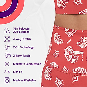ZUMBA Biker Shorts Clothes for Women Workout High Waisted Shorts, M, Red