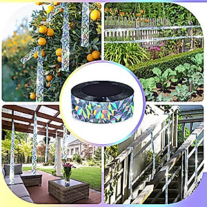 Hutisyoe Bird Scare Tape Ribbon(524FT) - Reflective Tape for Birds - Keep Birds Away Outdoor - Scare Tape for Bird Control - Double Side Ribbon, Scare Geese, Pigeon, Duck, Woodpecke - Yard Decoration