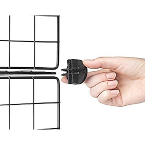 Whitmor Storage Cubes - Stackable Interlocking Wire Shelves - Black (Set of 6)