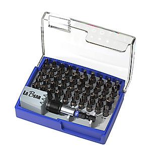 LaBear Drill Chuck Adapter 1/4" Hex Shank to Hold 0.3-6.5mm & LaBear 51-Piece Security Bit Set