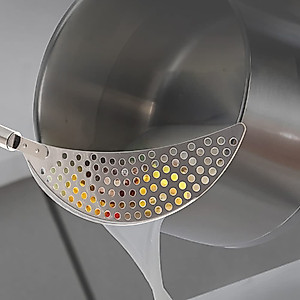 2 PACK Crescent Pot Strainer Stainless Steel Grease Pasta Strainer Insert Drainer with Handheld for Different Pot Pan Kitchen Tool