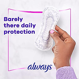 Always Radiant Daily Liners Regular Absorbency Unscented, Up to 100% Odor-free, 96 Count