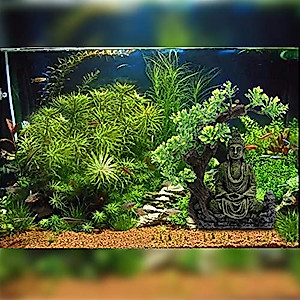 Tfwadmx Aquarium Buddha Statue Decoration Resin Furniture Ornament Underwater Landscape for Fish Rest Sleep