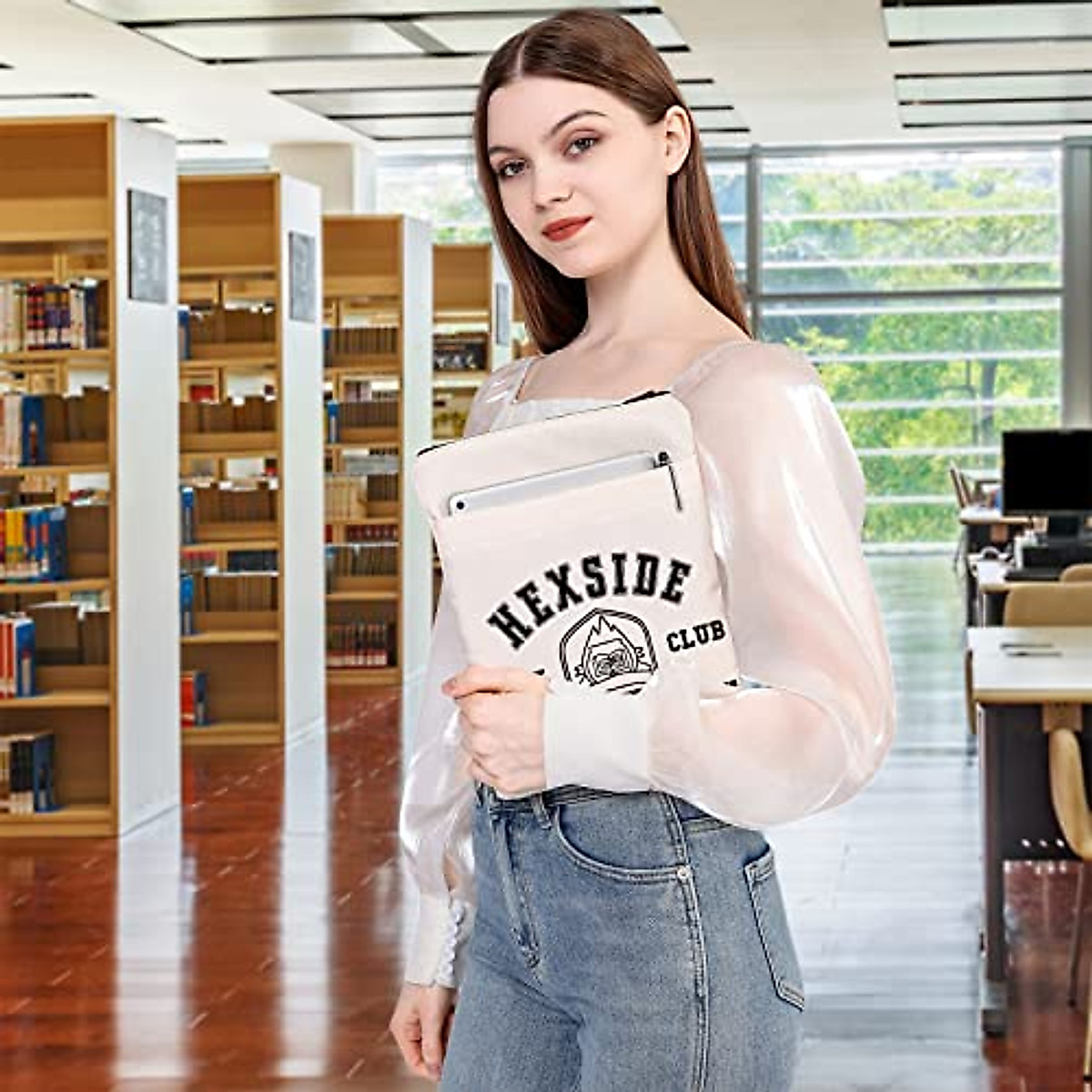 MEIKIUP Owl Inspired Gift Hexside Book Club Makeup Bag Owl Fan Gift Hexside School of Magic and Demonics The Owl House Coven (Hexside Club BS)