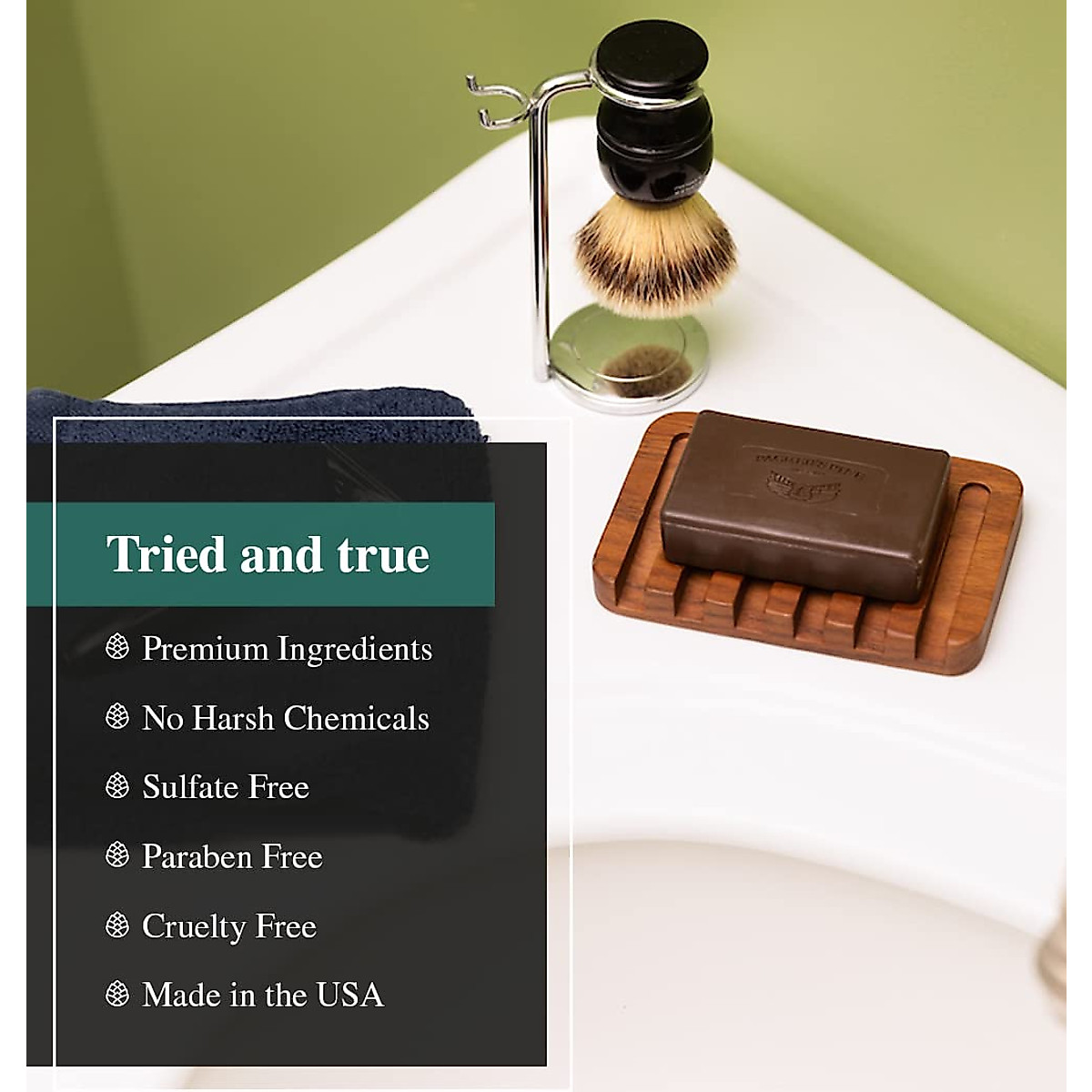 Packer's Pine Tar Soap | The Original Mens Body Soap Made With Natural Pine Tar and Pine Oils | All Natural Mens Soap Bar & Camping Soap | Paraben, Sulfate, and Creosote Free Soap - (3 Pack)