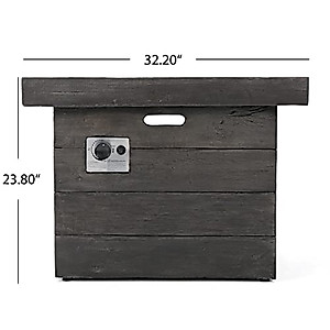 Christopher Knight Home Dakota Magnesium Oxide Square Gas Fire Pit, Grey