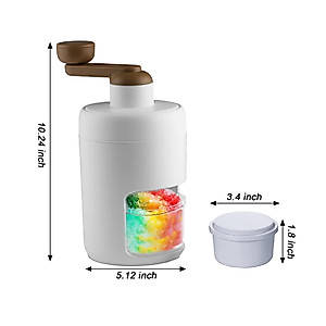 Ahosoutly Shaved Ice Machine, Snow Cone Machine, Slushie Machine with Stainless Steel Blades for Ice Cream, Snowcone,Cocktail Maker,Kakigori,Bingsu,Hand Ice Crusher Shaver For Kids & Adults