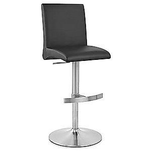 Zuri Furniture Modern Coveteur Adjustable Height Swivel Bar Stool in Black