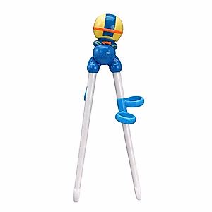 Pororo Kids Training Chopsticks for Toddler - Edison Non-Slip Right-handed Baby Training for Beginners with Silicone Rings 3 years and up (Pororo)