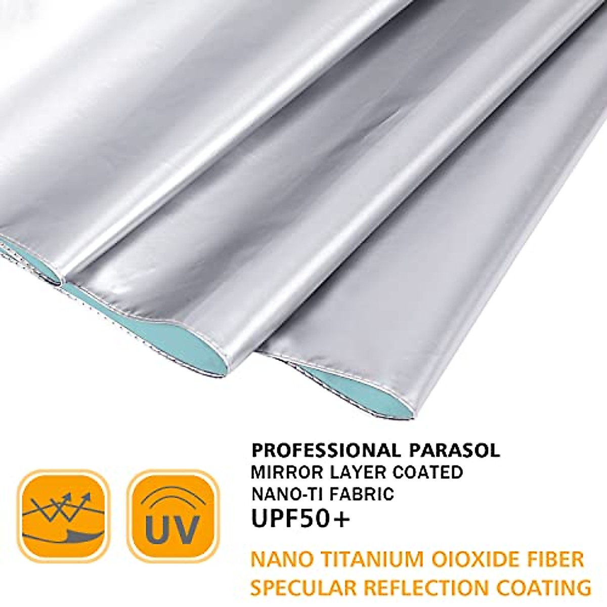 G4Free UPF 50+ UV Protection Large Travel Umbrella 46 Inch Auto Open Close Windproof Sun Blocking Umbrella (Lake Blue)