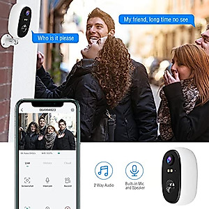 Spazvolv Outdoor Security Camera,2K Wireless Cameras for Home Security, Spotlight Siren Alarm Rechargeable Battery Cam, Color Night Vision, PIR Motion Detection, 2 Way Talk, IP65 Waterproof,SD/Cloud