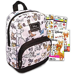 Fast Forward New York Disney Cats and Dogs Preschool Backpack for Kids, Toddlers 5 Pc School Supplies Bundle with 10 inch Mini Backpack, Stickers Featuring 101 Dalmatians, Aristocats, Lady the Tramp