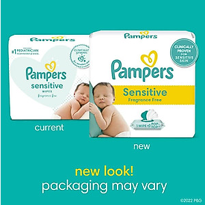 Pampers Sensitive Wipes Convenience Pack 18 CT (Pack of 16)