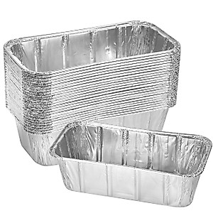 NYHI Thick Aluminum Loaf Pans 30 Pack 8 x 4 Inches 2 Lb Mini Baking Pans for Bread Lasagna Meatloaf Cake Heavy Duty Disposable Oven Bake Tin for Cooking Food Storage