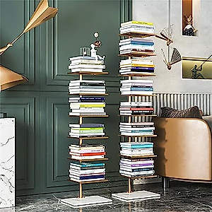 KWOKING Modern Open Back Bookshelf Vertical Shelf Bookcase Nordic Invisible Bookshelf Shelf Floor Wall Bedroom Suspension Simple Bookcase Small Apartment Bookshelf Gold 13.8" L x 9.8" W x 59" H