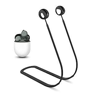 YIPINJIA Google Pixel Buds A-Series Strap, Soft Silicone Special Anti-Skid Design Sports Anti Lost Strap Lanyard Accessories Compatible with Google Pixel Buds A-Series Earbuds Neck Rope Cord - Black