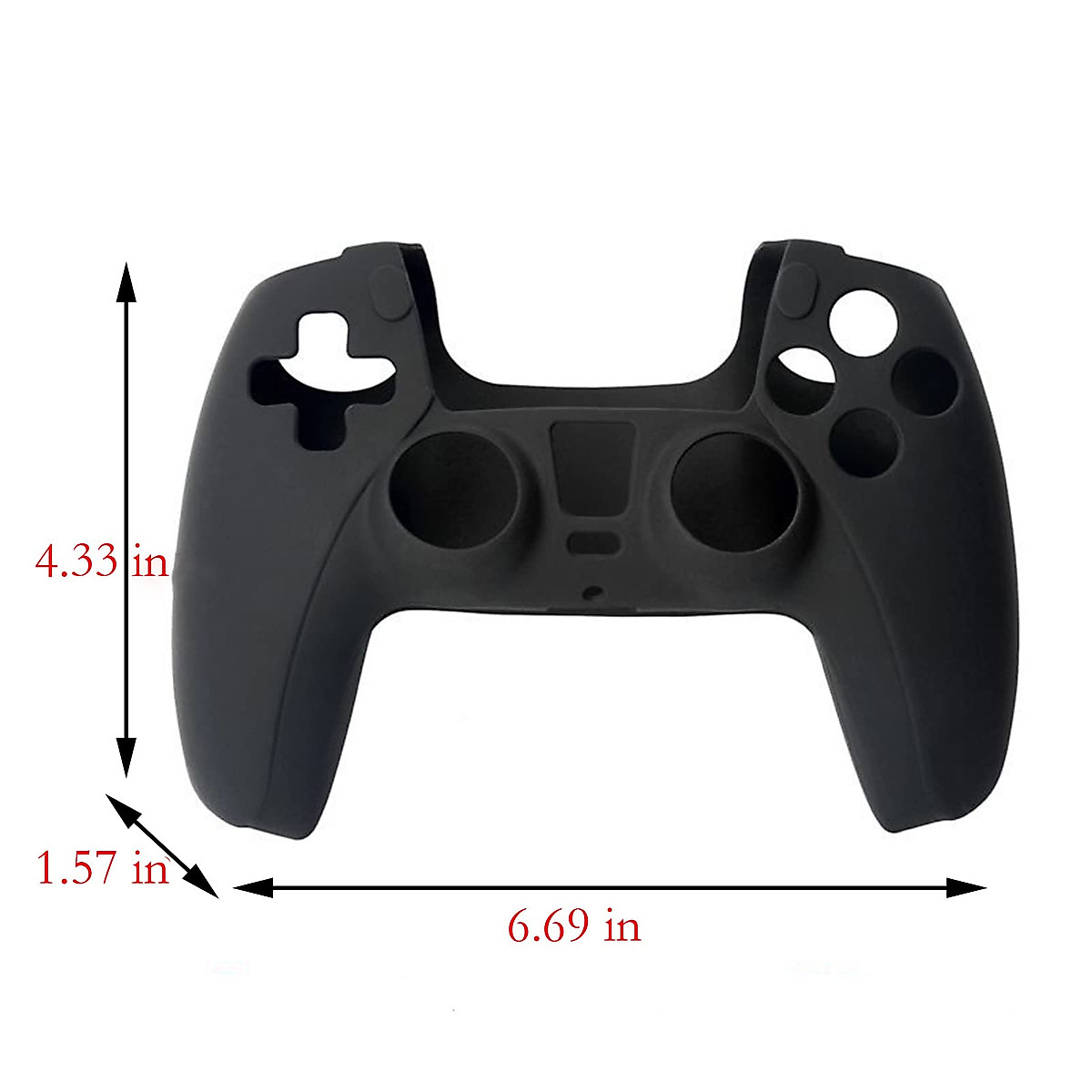 PS5 Controller Silicone Skin, PS5 Anti-Slip Silicone Protective Cover Housing for PS5 Controller Housing Shock Absorbing Line Playstation 5 Duelsense Controller (Black)