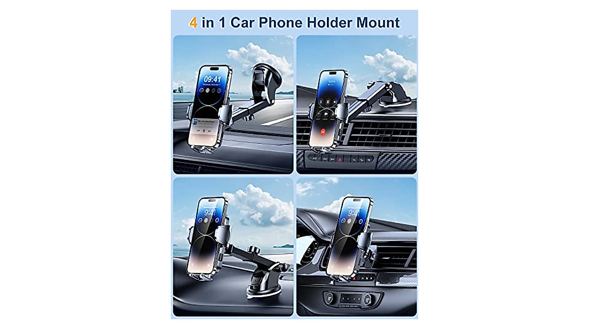 Humixx Phone Mount for Car | Stable Nano Suction & 4-in-1