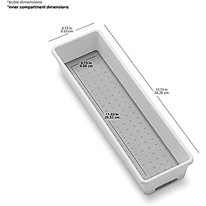 madesmart Premium Antimicrobial Classic 12 x 3 Bin, Drawer Organizer, Multi-Purpose Home Organization, EPA Certified, White