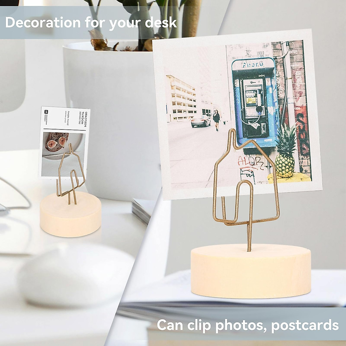 10pcs Table Number Holders, Retro House Shape Place Card Holder Picture Holders Photo Clips for Wedding Party Graduation Reception Restaurant Home Centerpiece Decorations