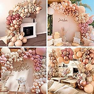 Woaipati Balloon Arch Garland Kit,Double-Stuffed Blush Nude Apricot Party Balloons Decoration Set for Retro Boho Wedding Baby Shower Bridal Engagement Anniversary Graduation Birthday Decorations