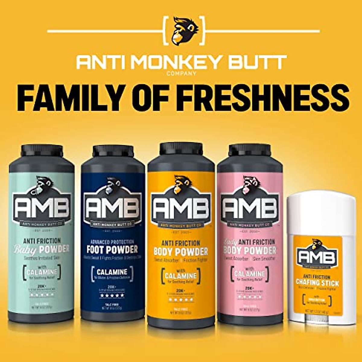 Anti Monkey Butt Baby Powder, Cornstarch Baby Powder Prevents Diaper Rash, Talc Free Hypoallergenic Formula with Calamine, Anti Chafing and Anti Itch, 8 oz