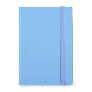 Legami - Large Weekly & Daily Planner, 12 Months, January 2024 December 2024, Detail Days at the top, Week Vision at the bottom, 17x24 cm, Color Crystal blue