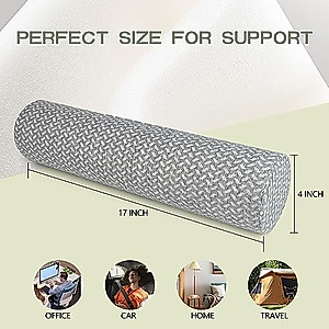 JOYENERGY Cervical Neck Roll Foam Pillow, Round Neck Support for Sleeping, Bolster with Removable Washable Cover, Ergonomical for Neck, Back, Legs, Ideal for Spine and Neck Support (4"x17")