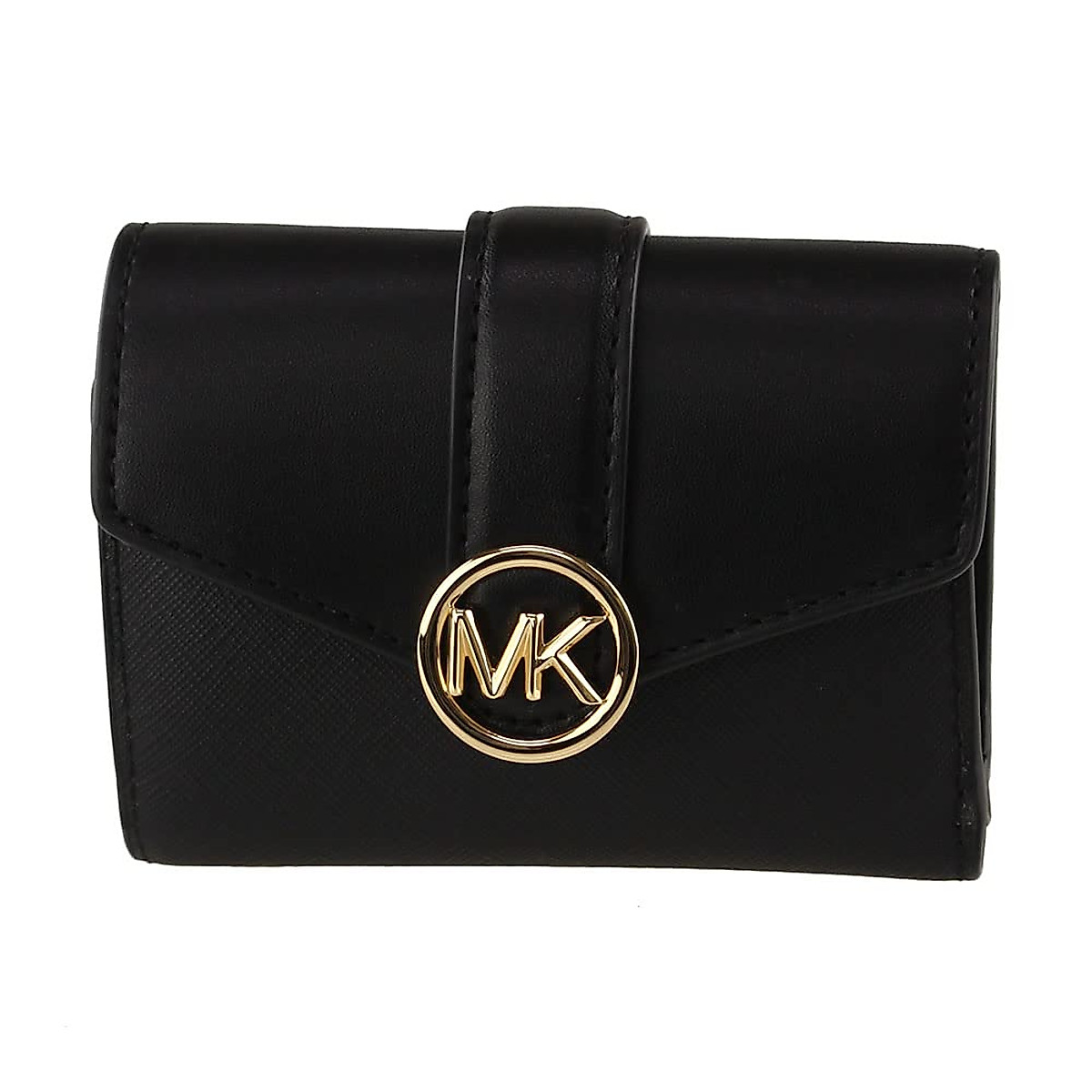 Michael Kors Carmen Medium Flap Wallet (Leather, Black)