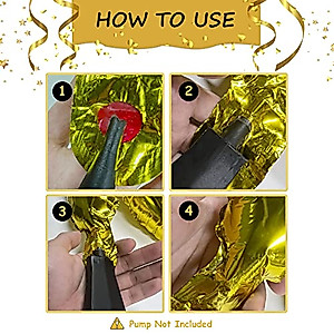 ECam Large - Gold One Balloon for First Birthday, 40 Inch Number 1 Balloon, Gold 1st Birthday Balloons, Confetti Balloons, Gold 1 Balloon 1st Birthday Decorations for Boys, 1 Year Old Balloon