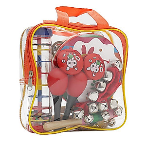 Kids Musical Instruments Toys Set: Baby Music Toys Montessori Percussion for Toddlers - Preschool Educational Musical Toys Set for Boys and Girls with Storage Bag (Red)