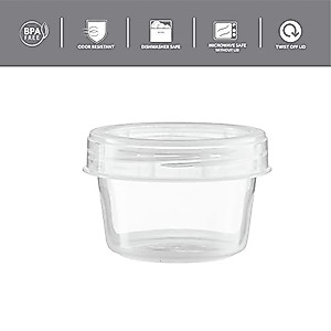 Elegant Disposables (4 Ounce 10 Pack) Clear Twist cap Containers Clear with Screw on Lids Twist Top Food Storage Freezer Containers