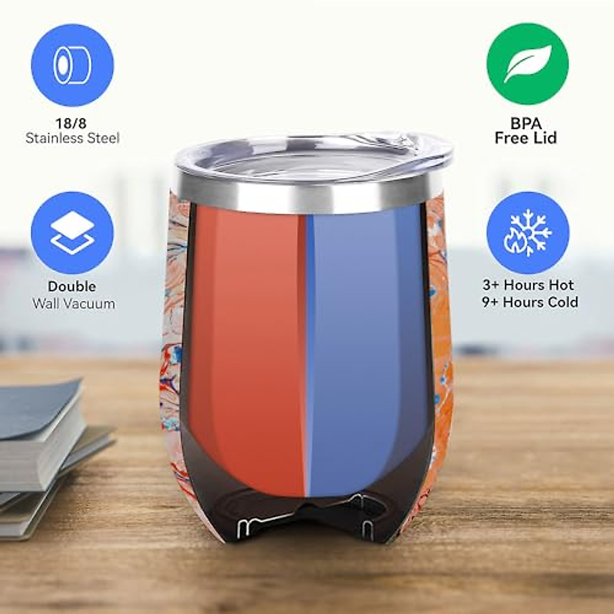 silichee 20 Oz Stainless Steel Insulated Tumblers with Lid Orient Background Multicolored Repeating Raster Classic Abstract Insulated Tumblers Vacuum Coffee Mugs for Hot and Cold Drinks,Coffee,Wine