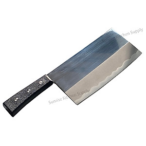 Sunrise Stainless Steel Veggie/Meat/Poultry Cleaver with Black Rubber Handle (6.85" L x 3.5" W)