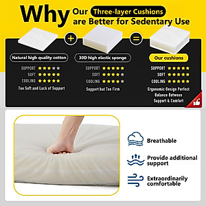 ZJEYEJZ Outdoor Chair Cushion Set, Thickened 24 x 24 x 5 Inch Patio Furniture Cushions, Waterproof & Fade Resistant Outdoor Seat Cushions with Ties for Chair Sofa Couch (Dark Gray)