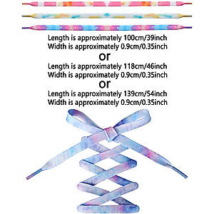 WHQXFDZ 9 Pairs Tie Dye Shoelaces Gradient Colors Shoe Laces in for Tie Dye Sports Shoes Boots Sneakers Skates(46inch)