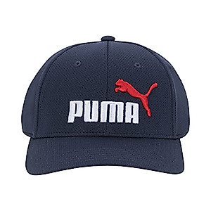 PUMA unisex adult Evercat Mesh Stretch Fit Baseball Cap, Navy Combo, Large-X-Large US