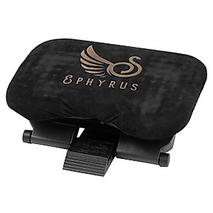 Ephyrus Adjustable Under Desk Footrest - Ergonomic Black Foot Rest with 3 Height Position - 30 Degree Tilt Angle Adjustment for Home, Office with Massage Surface for Improved Circulation and Posture
