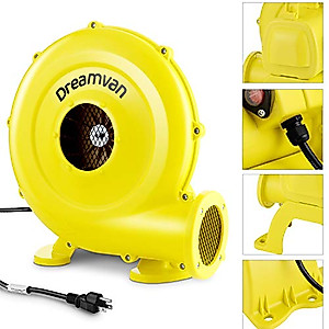 Air Blower for Inflatables- Inflatable Blower 450 Watt,0.6 HP Bounce House Blower for Jumper, Bouncy Castle Yellow Electric Air Pump Fan Commercial Blower