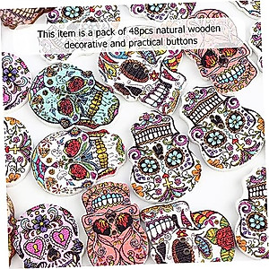 COHEALI 144 Pcs Wooden Skull Button DIY Wood Buttons Replacement Buttons Coat Buttons Small Wooden Buttons Scrapbooking Wood Sewing Buttons DIY Scrapbook Wood Decor Child Cartoon Clothing