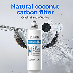 Waterdrop WD-G3-CF Filter, Replacement for WD-G3-W, WD-G3P600 and WD-G3P800-W Reverse Osmosis System, 6-month Lifetime, 2-Pack