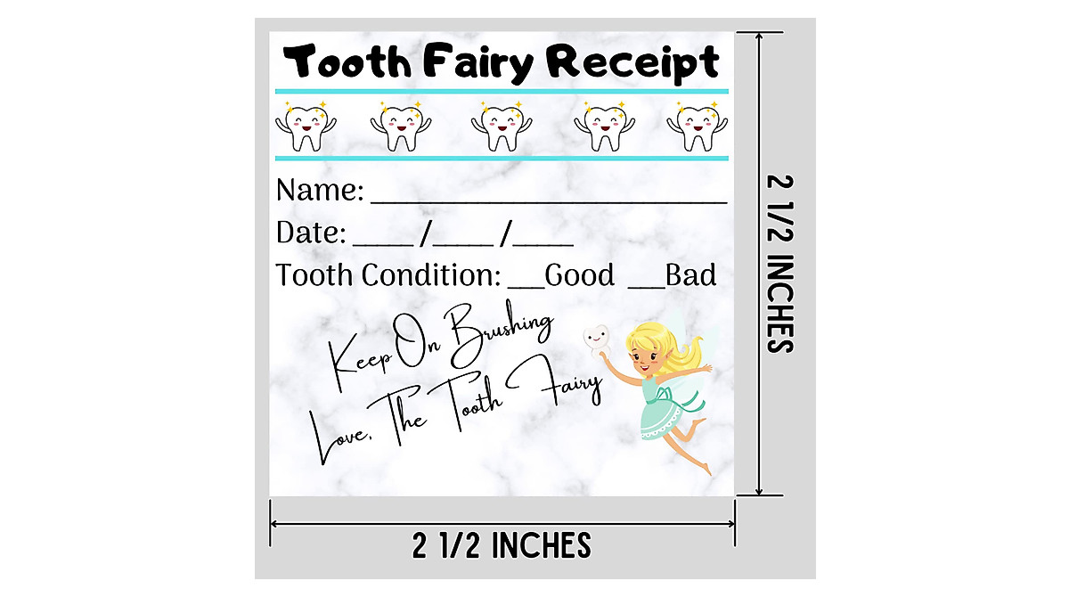 Dapper 360 Tooth Fairy Receipts - 20 Pack