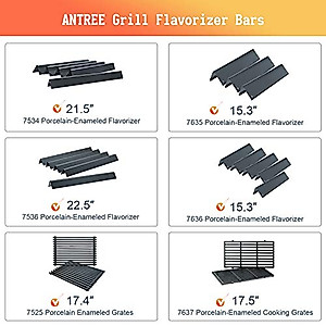 Antree 7525 Porcelain Enameled Grates (17.4 x 11.8 x 0.25) for Weber Spirit 300 Series, Spirit 700, Genesis Silver Gold B/C Replacement Weber 7525 Grates